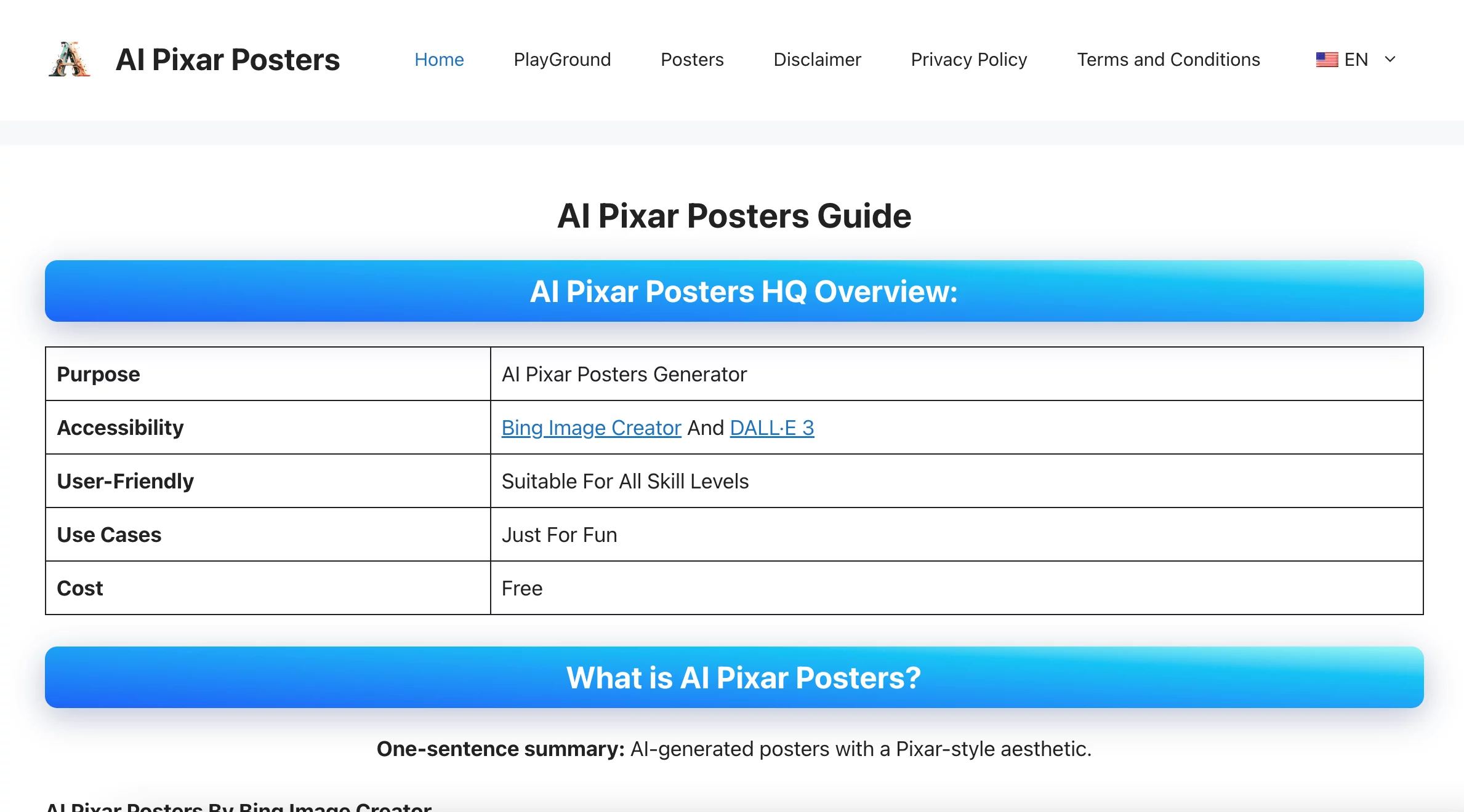 AI Pixar Posters | SaaS AI Tools