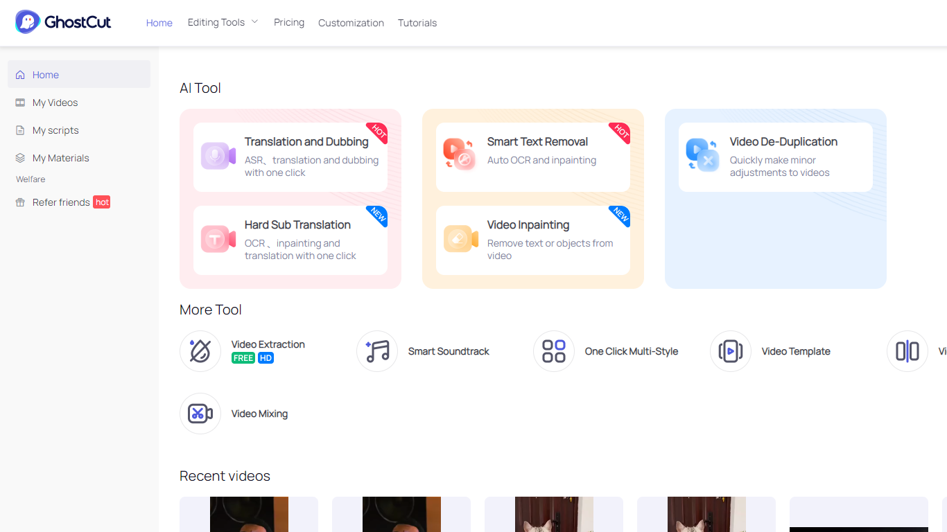 GhostCut | SaaS AI Tools