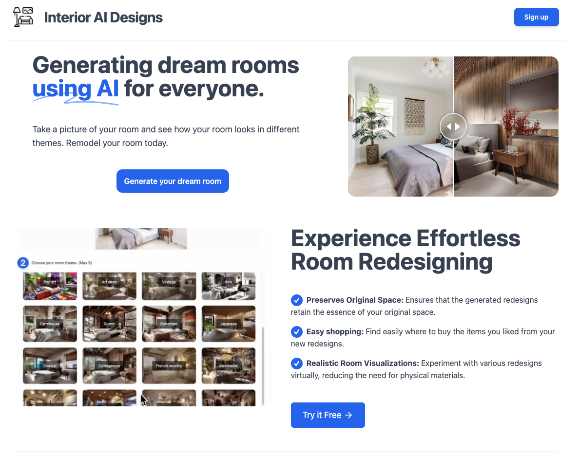 Interior AI Designs | SaaS AI Tools