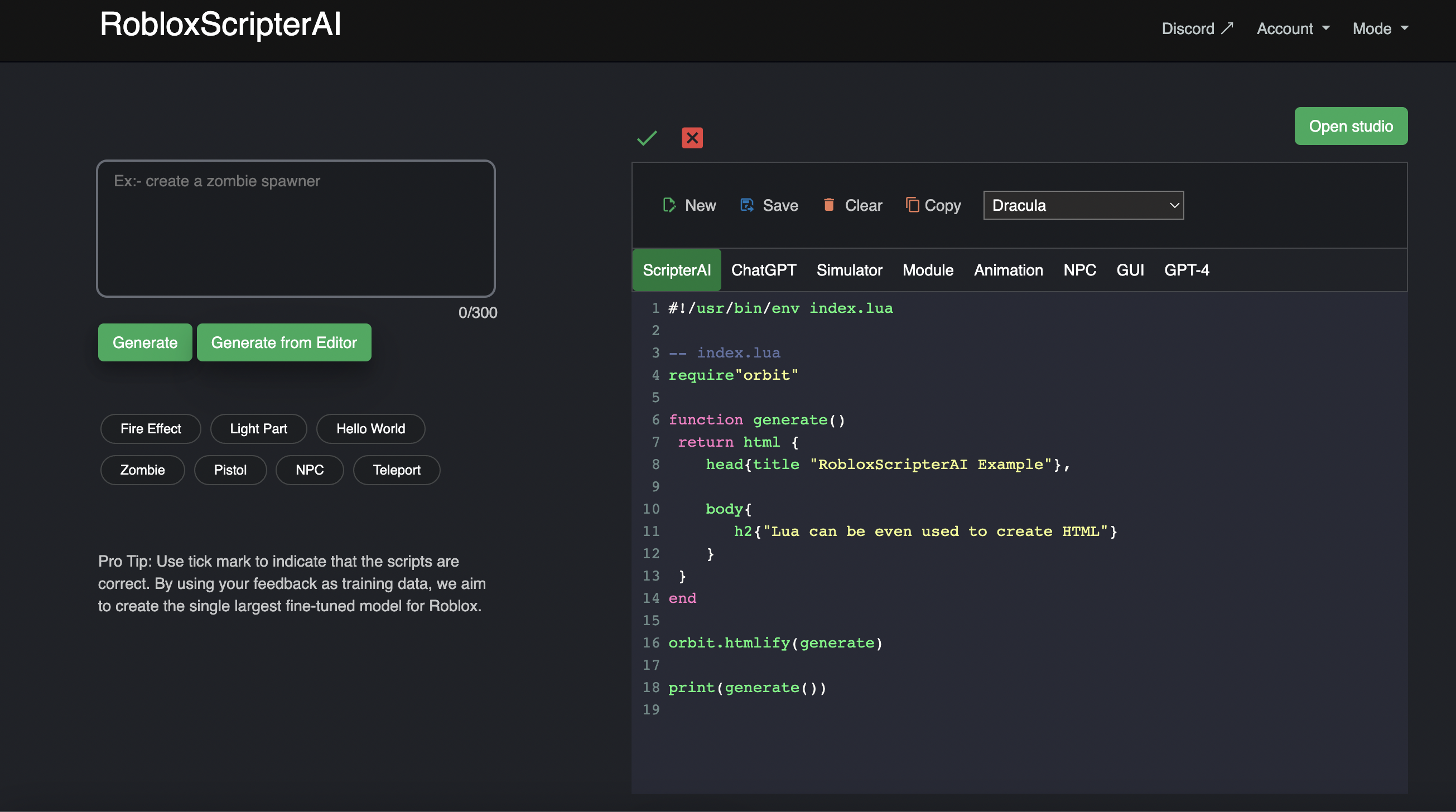 RobloxScripterAI | SaaS AI Tools