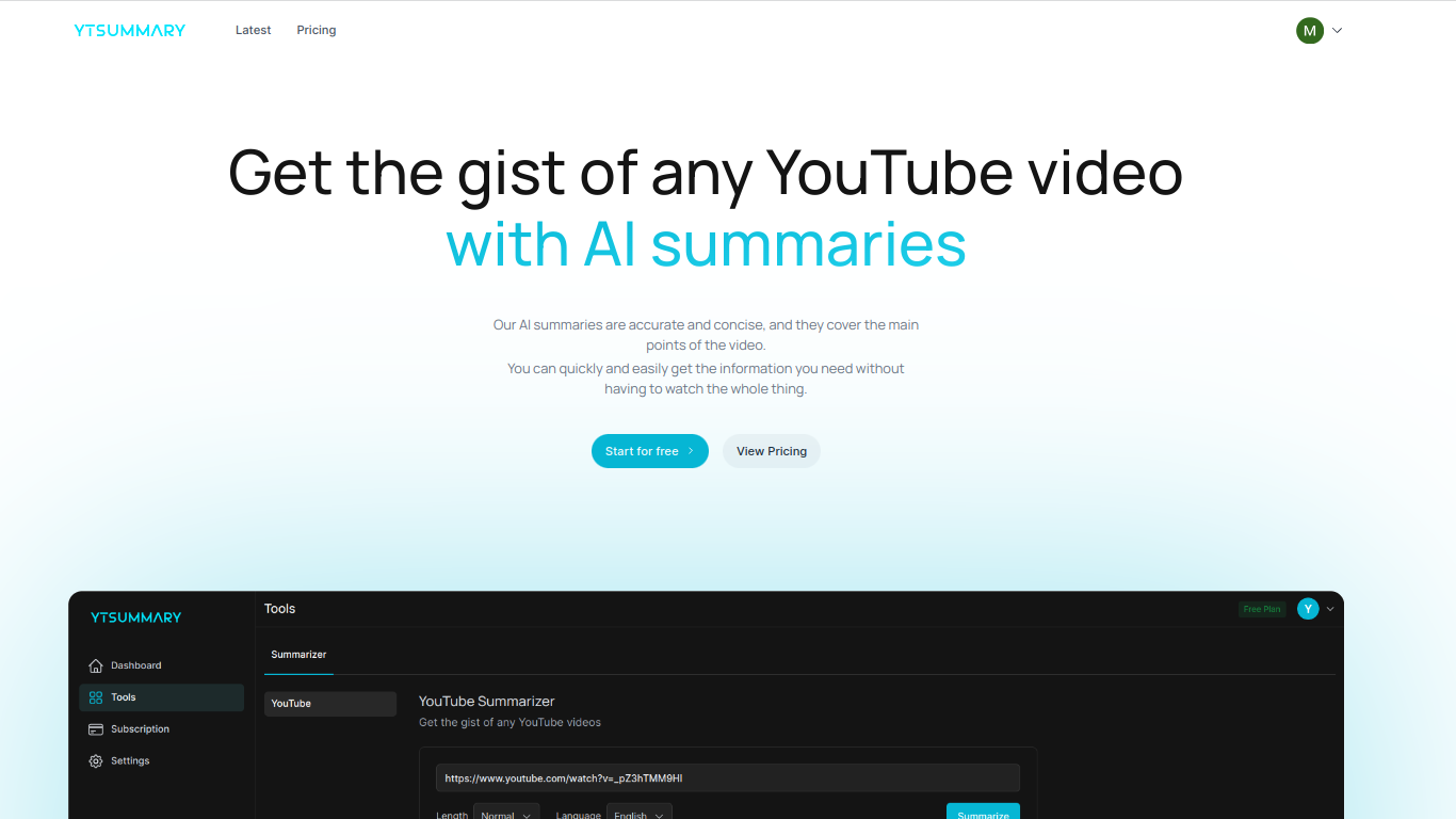 AI YouTube Summary | SaaS AI Tools