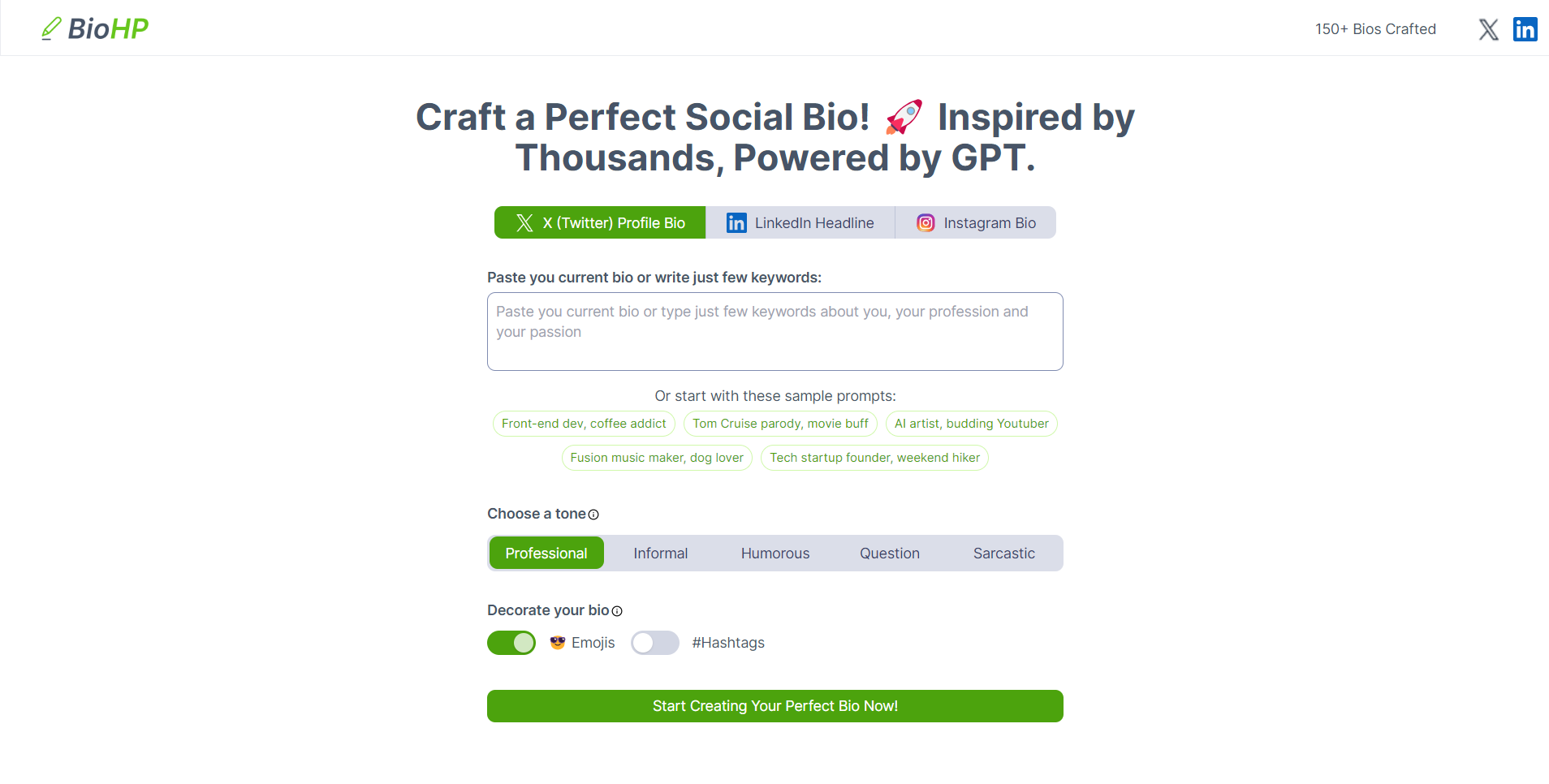 BioHP - Social Bio generator | SaaS AI Tools