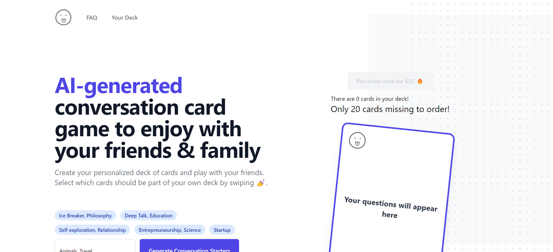 Langame card game | SaaS AI Tools