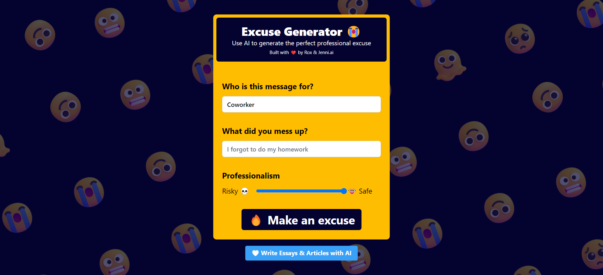 Excuses AI | SaaS AI Tools