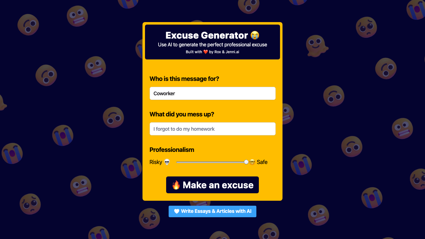 Excuse Generator | SaaS AI Tools