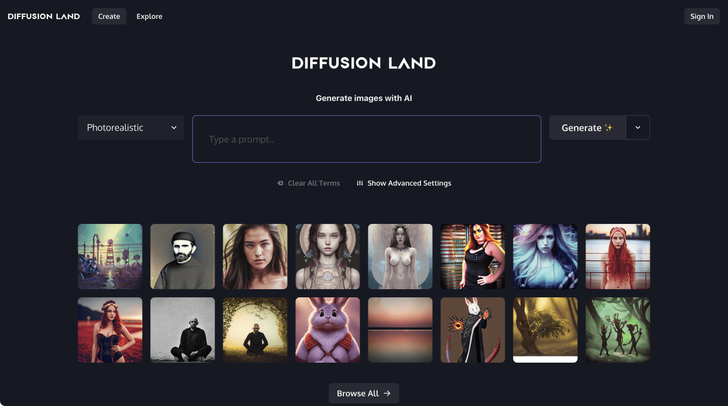 Diffusion Land | SaaS AI Tools