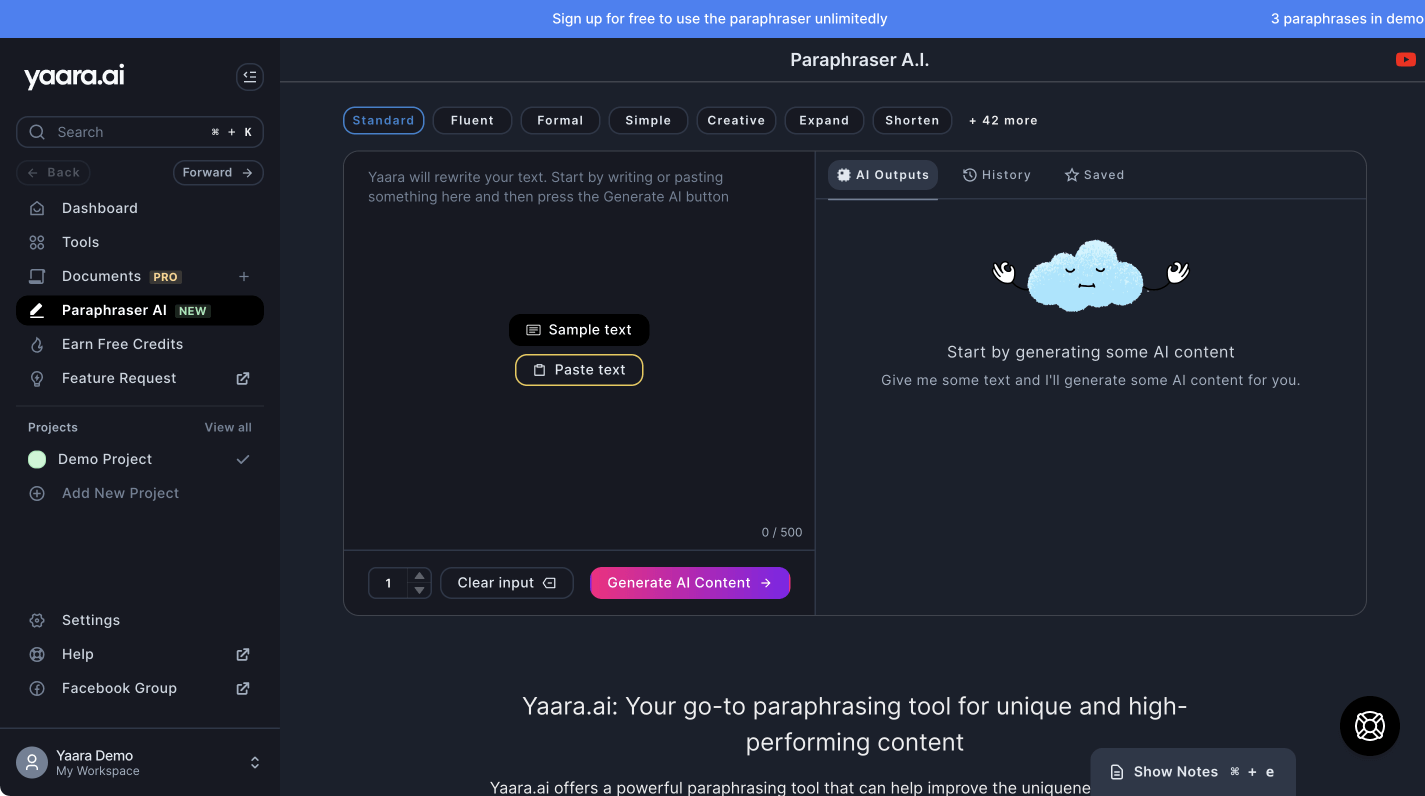Paraphrasing Tool | SaaS AI Tools