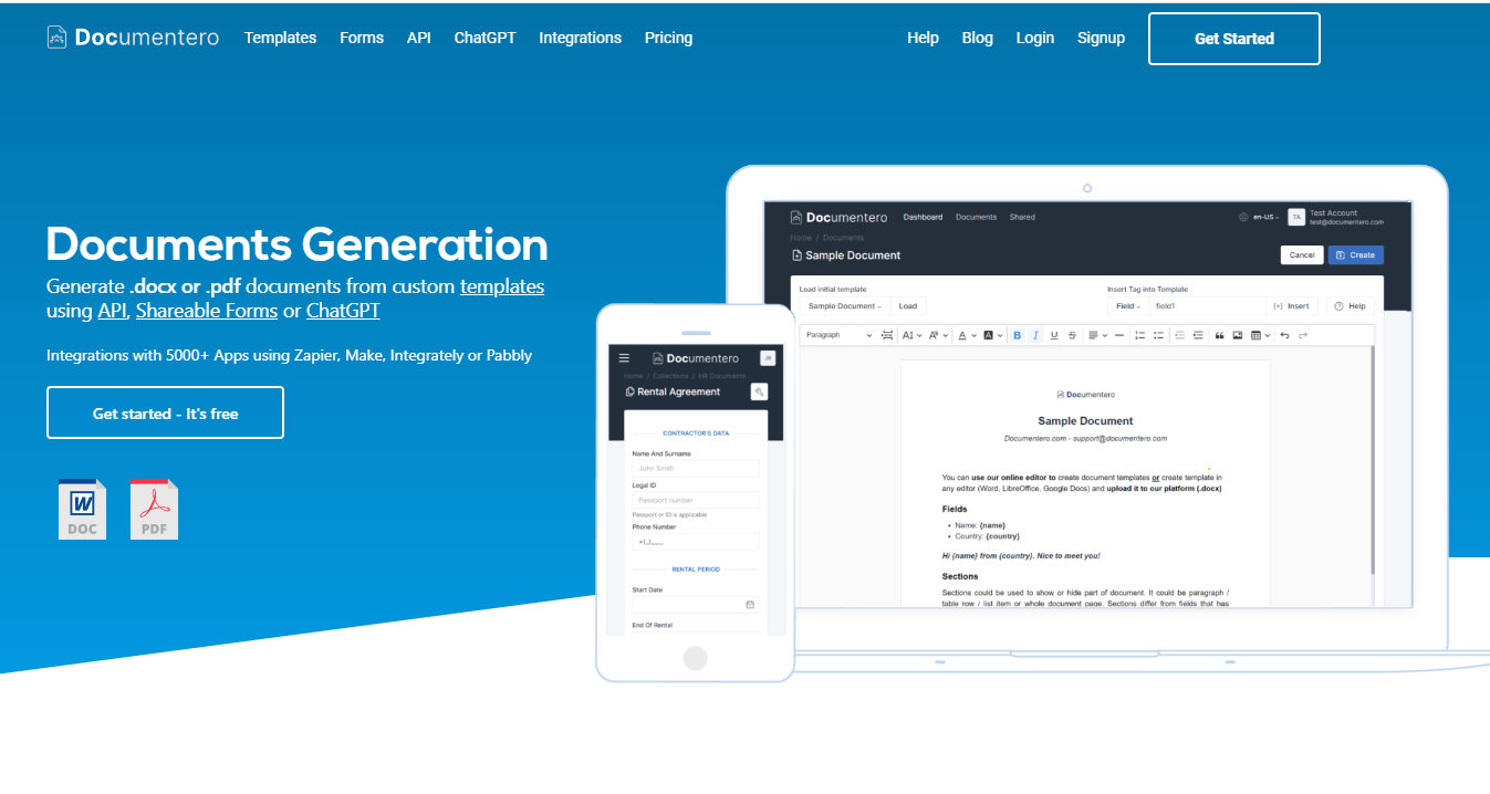Documentero - Documents Generation | SaaS AI Tools