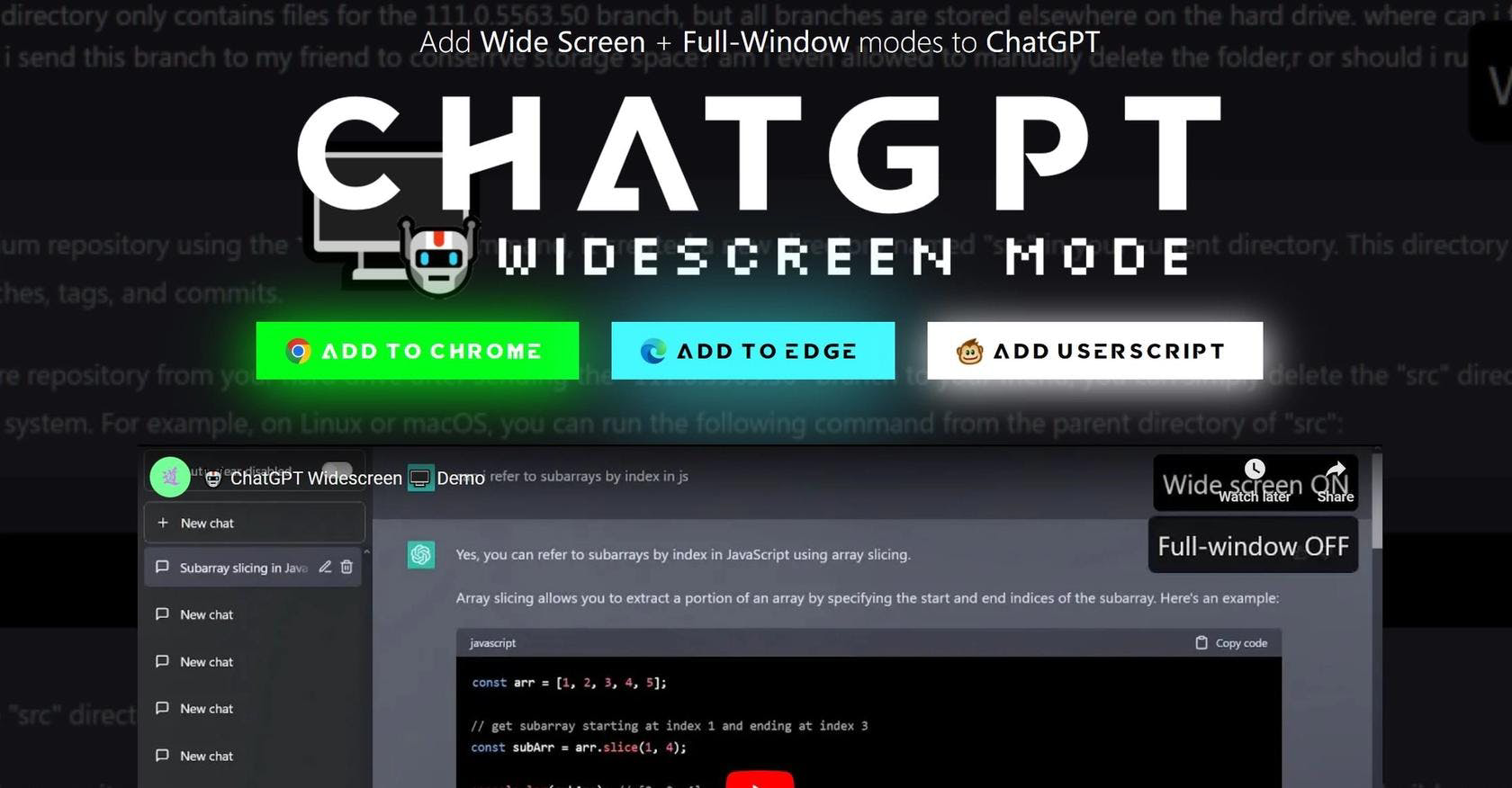 ChatGPT Widescreen Mode | SaaS AI Tools