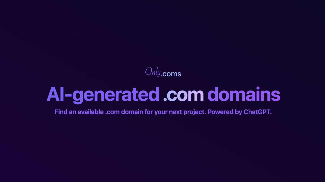 Only .coms | SaaS AI Tools