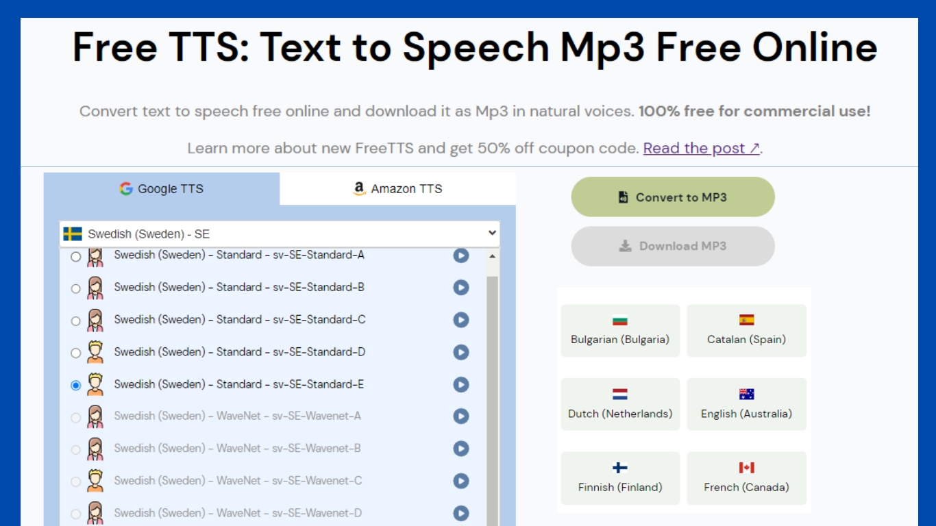FreeTTS | SaaS AI Tools