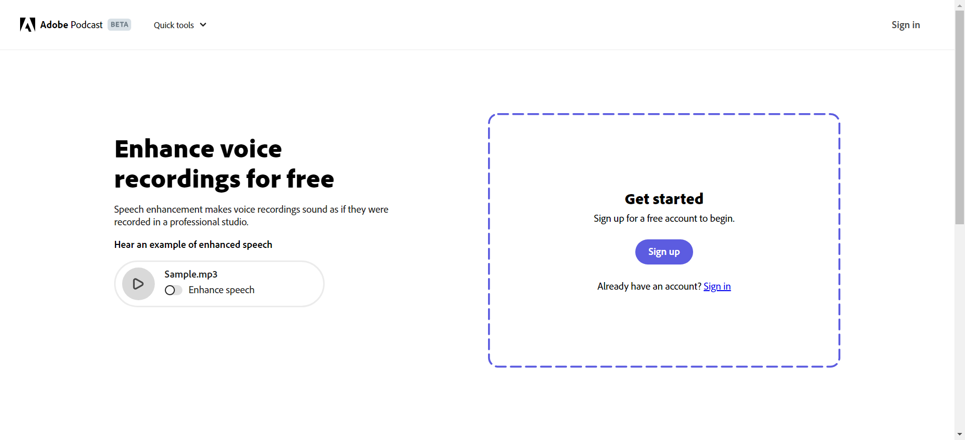 Adobe Speech Enhancer | SaaS AI Tools