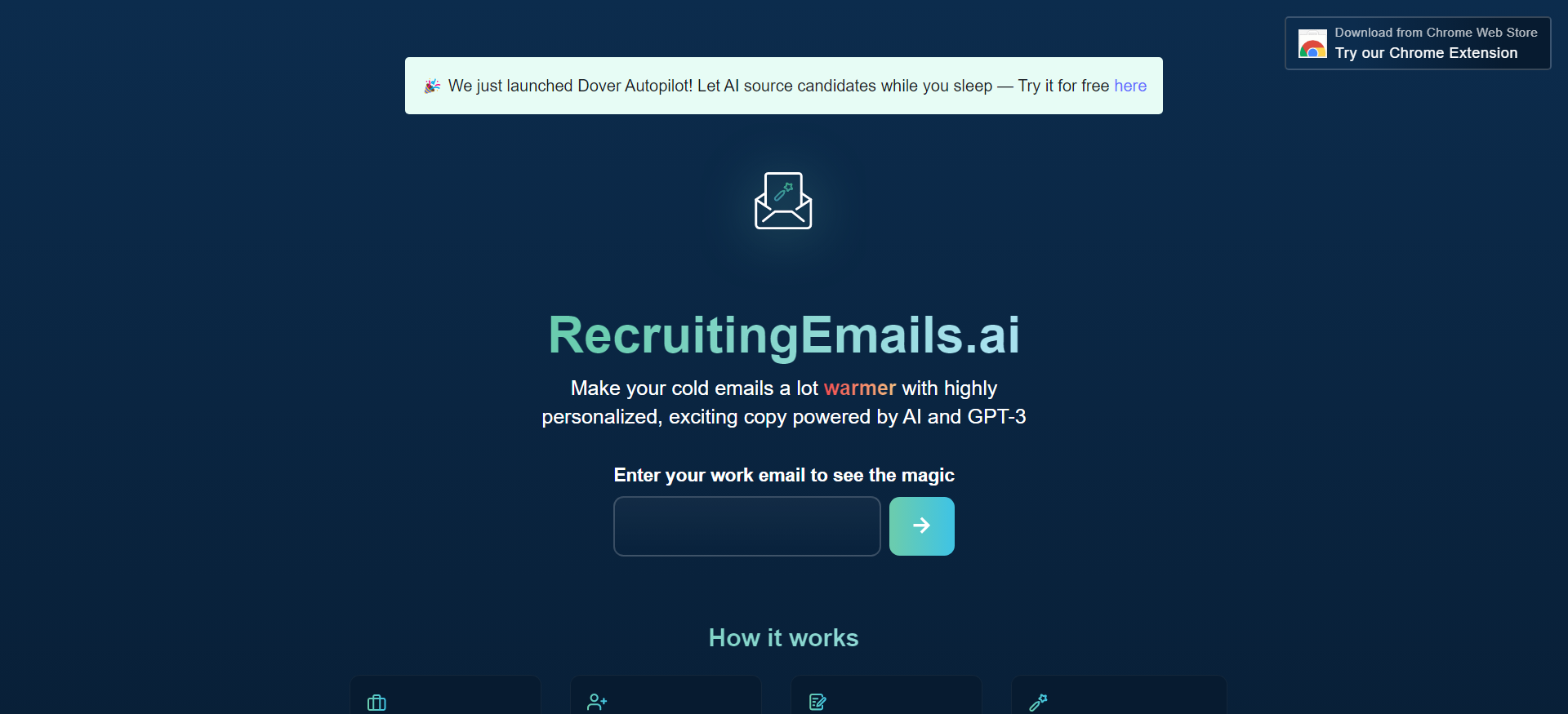 Recruiting Emails AI by Dover | SaaS AI Tools