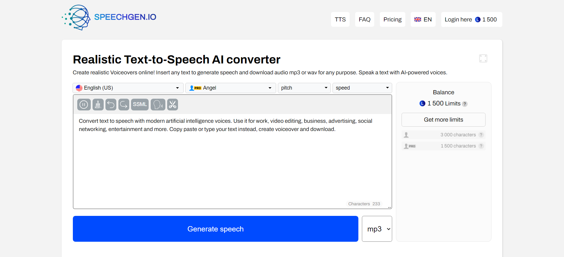 SpeechGen | SaaS AI Tools