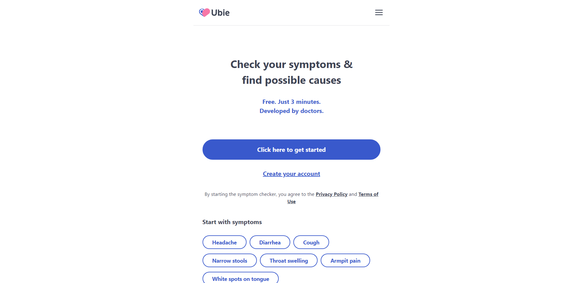 Ubie AI Symptom Checker | SaaS AI Tools