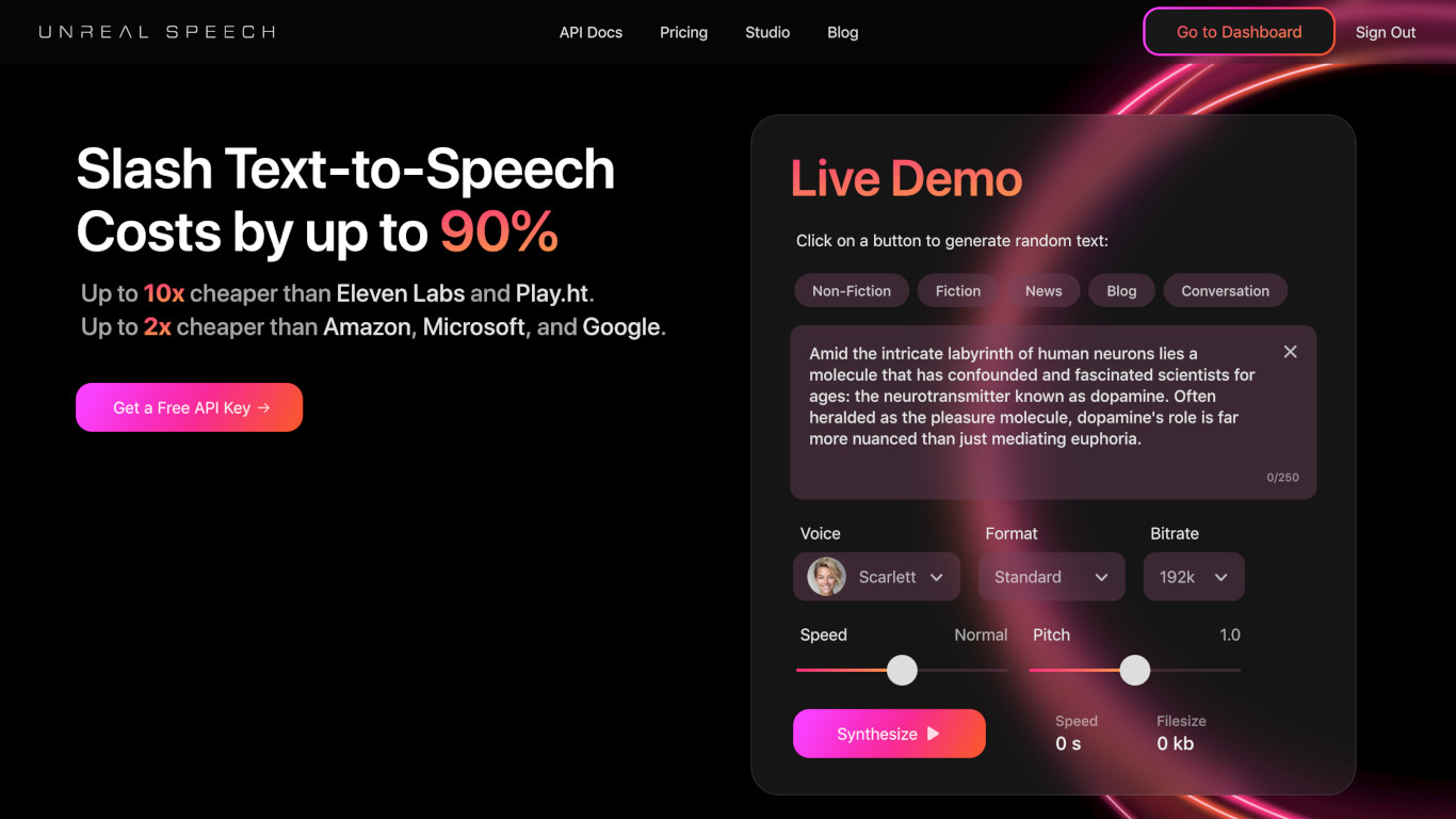 Unreal Speech | SaaS AI Tools