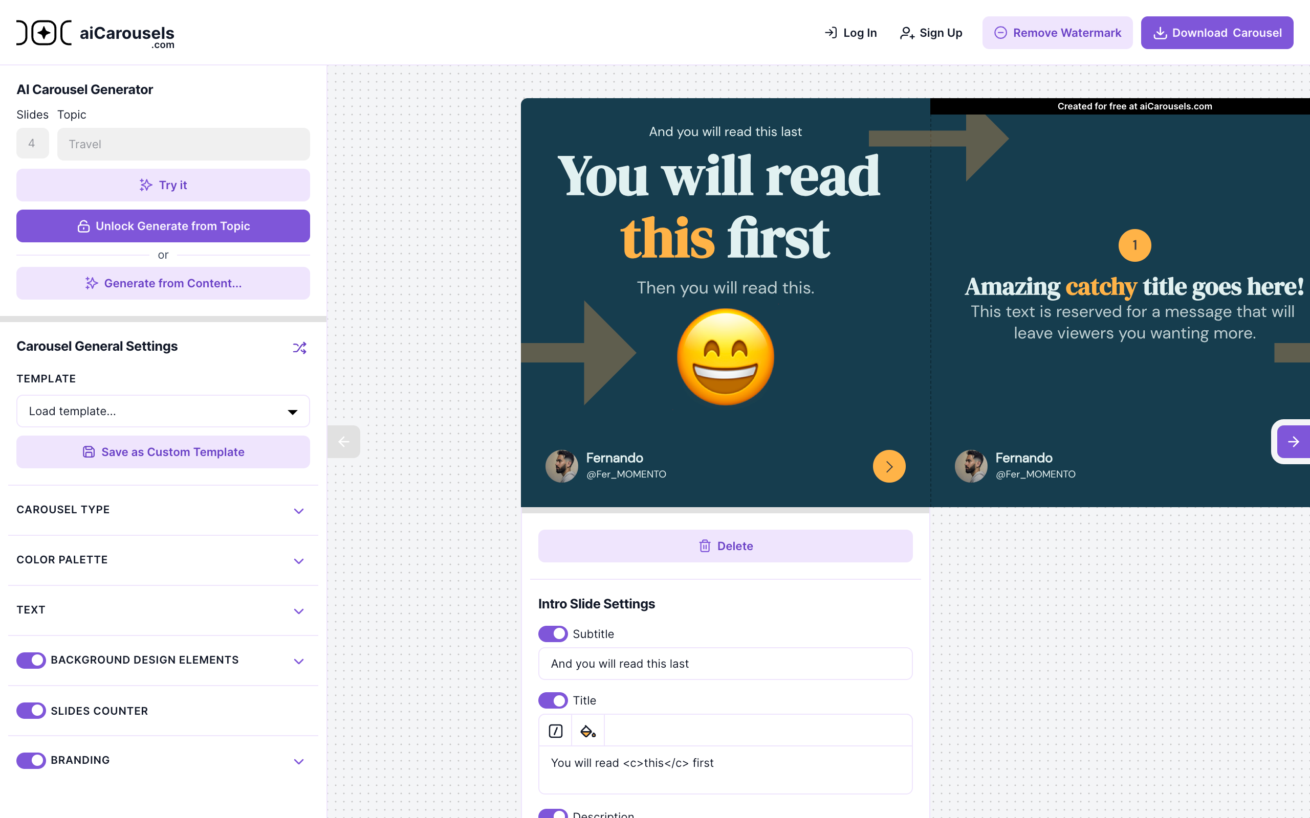 aiCarousels.com | SaaS AI Tools