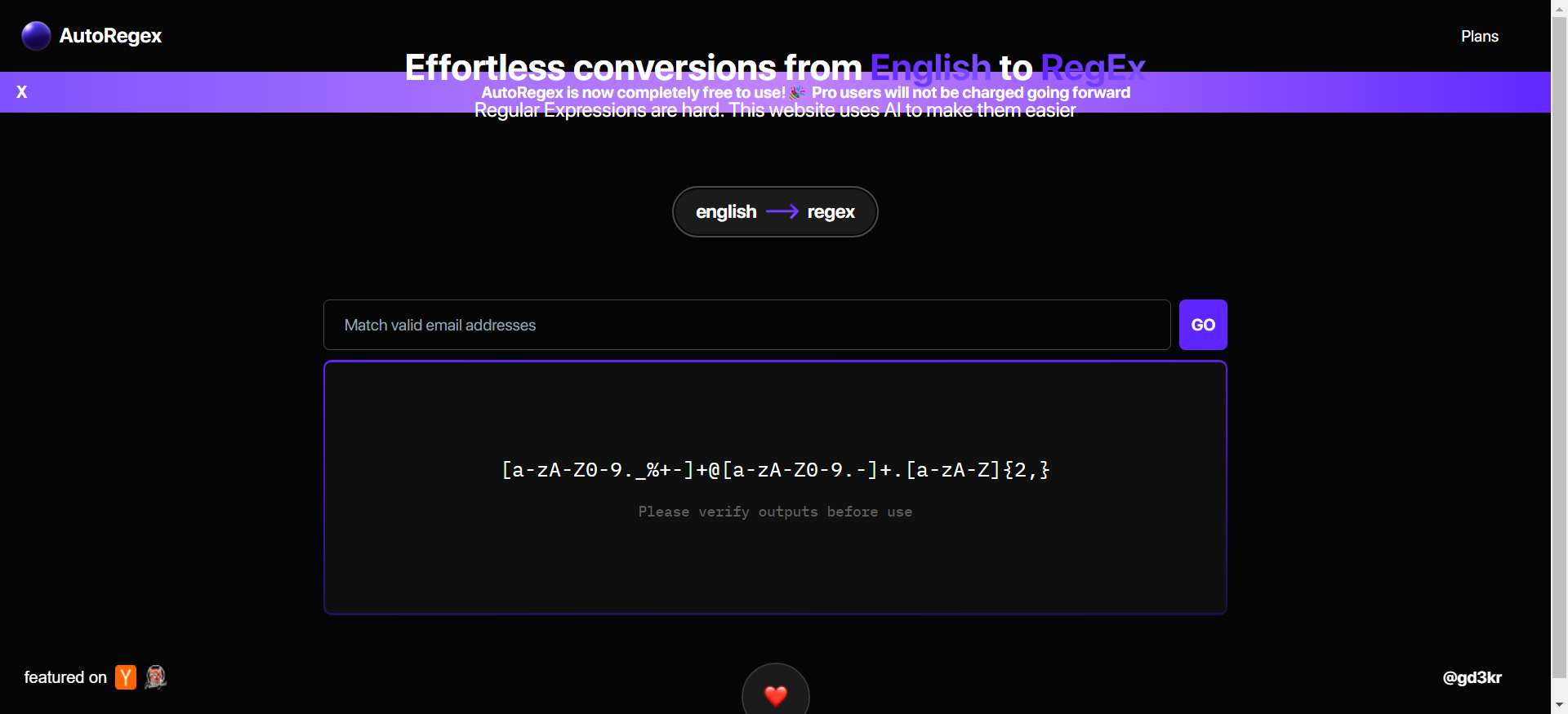 AutoRegex | SaaS AI Tools