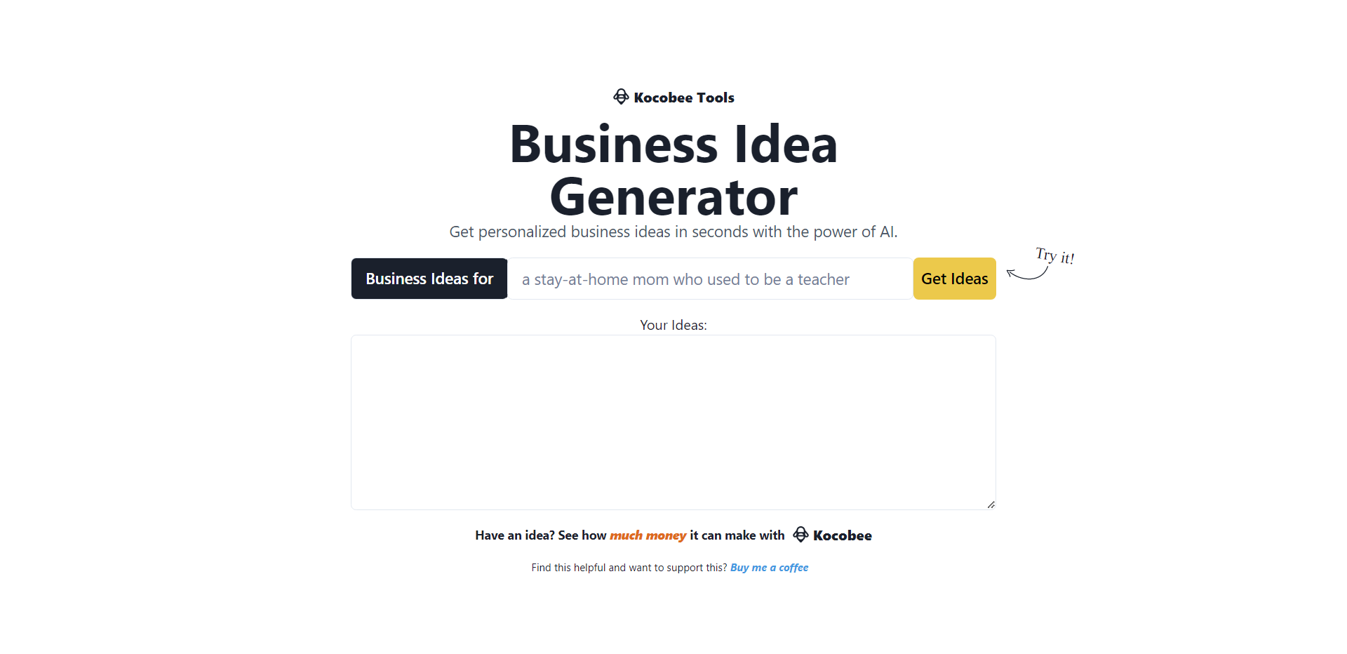Business Idea Generator | SaaS AI Tools