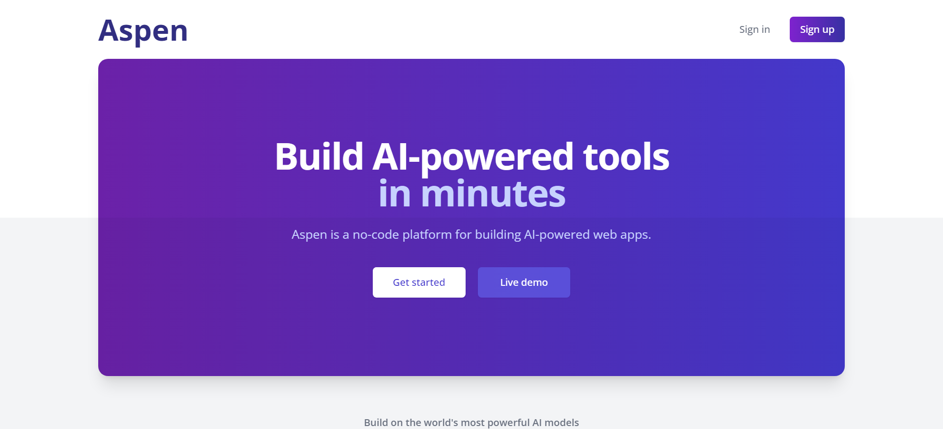 Aspen | SaaS AI Tools