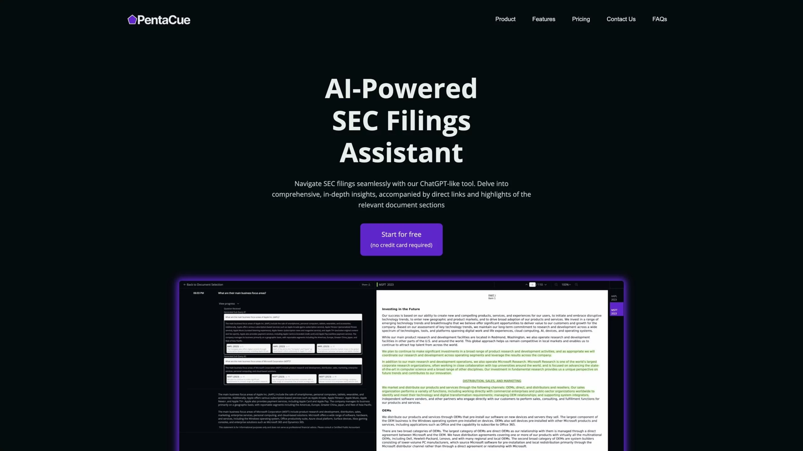 PentaCue - AI Financial Analyst | SaaS AI Tools