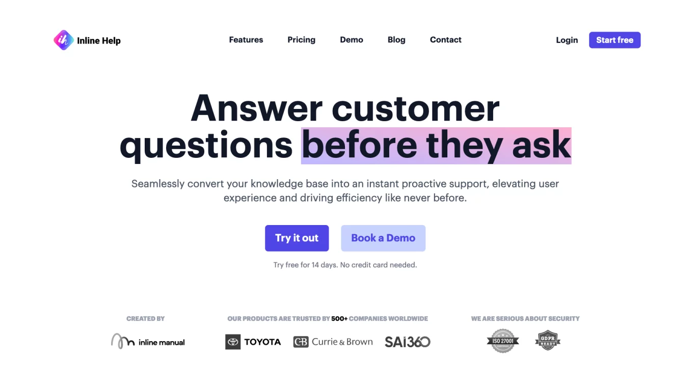 Inline Help | SaaS AI Tools