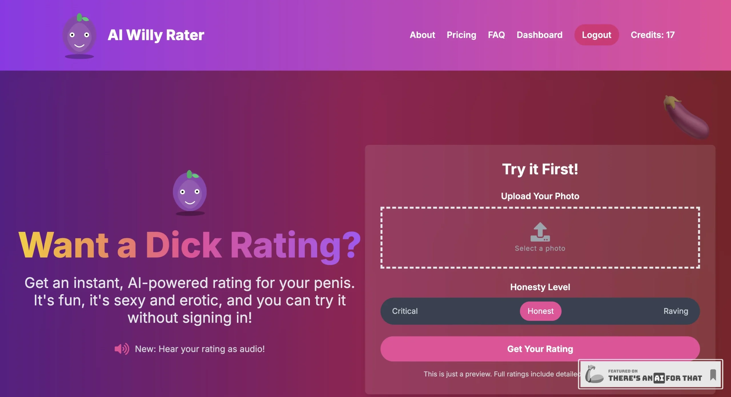 AI Willy Rater | SaaS AI Tools