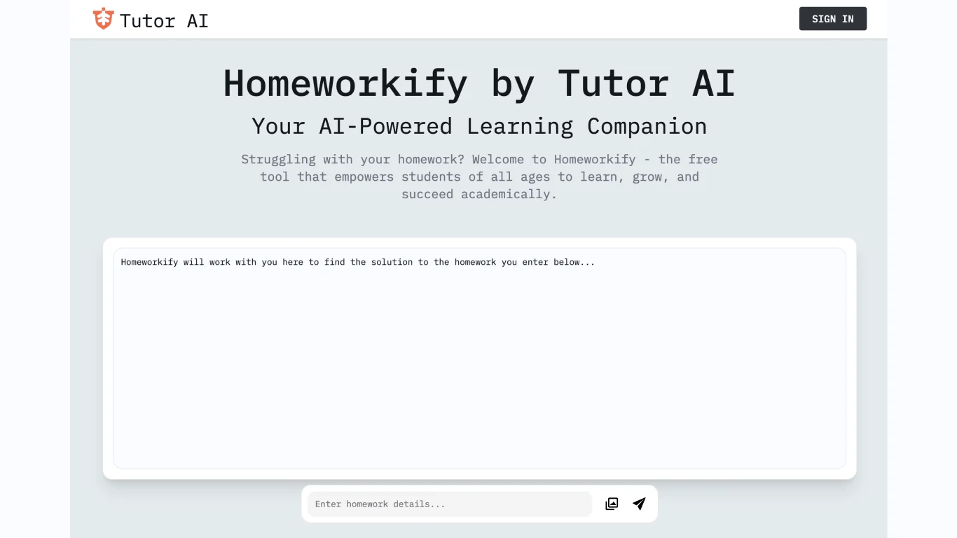 Homeworkify by Tutor AI | SaaS AI Tools